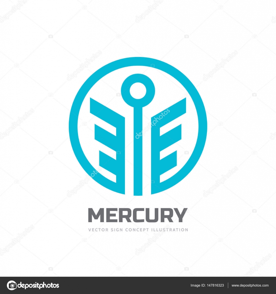 Merkur Gott Symbol Planet Symbol, Sign Of Mercury. Symbol Illustration