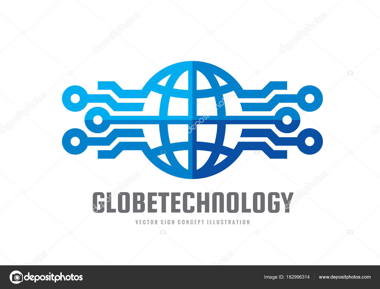 Digital World Vector Business Logo Template Concept Illustration Globe ...