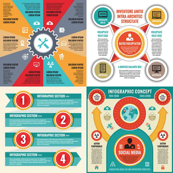 Infographic vector concept in flat design style - timeline template for ...
