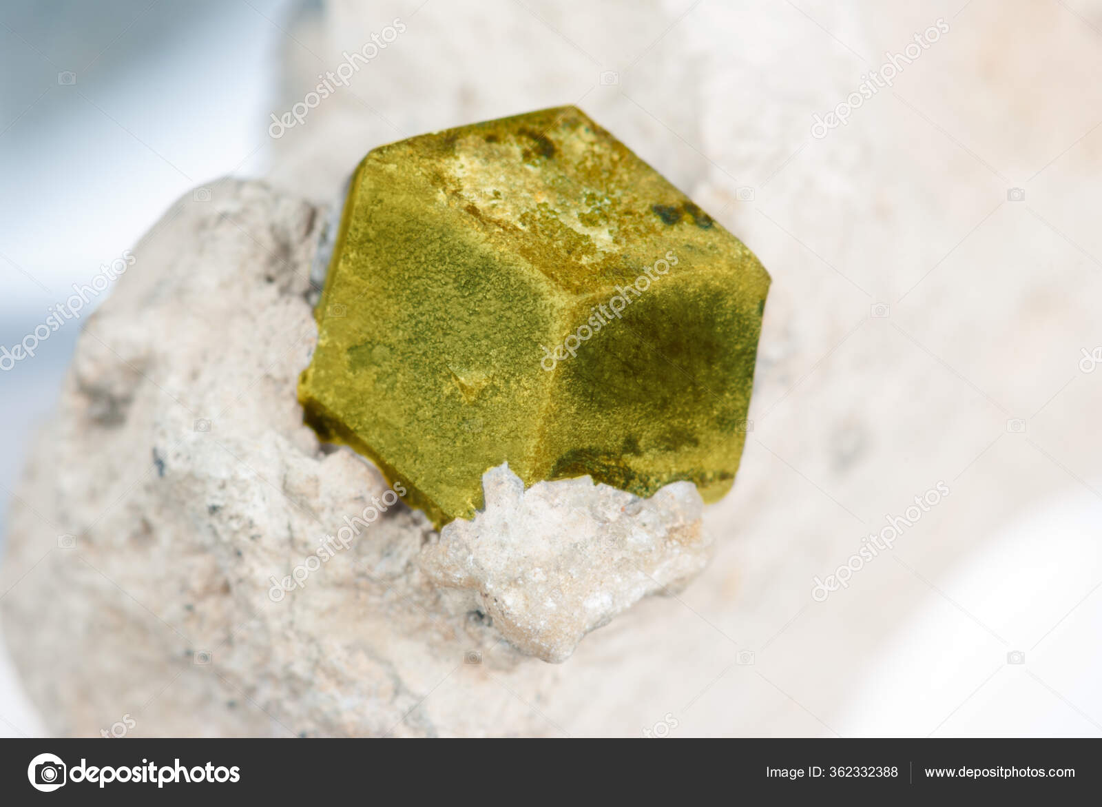 Single Crystal Natural Green Gemstone Garnet Andradite Matrix Close ...