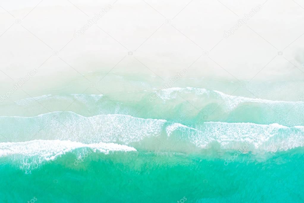 Top view of waves on white sand beach — Stock Photo © kritchanut #158554376
