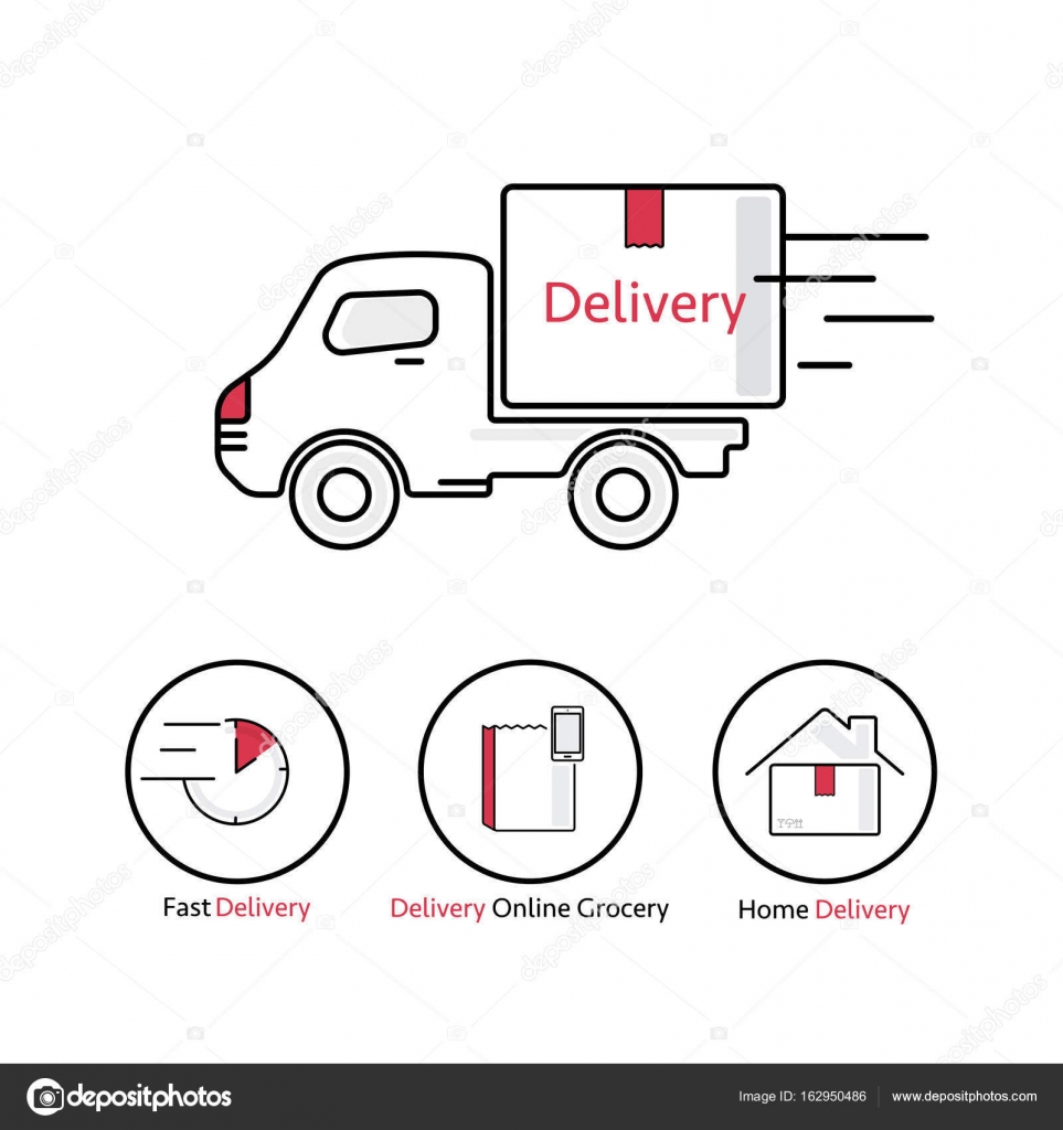 Servicio de entrega vector iconos Vector de stock #162950486 de ©kritchanut