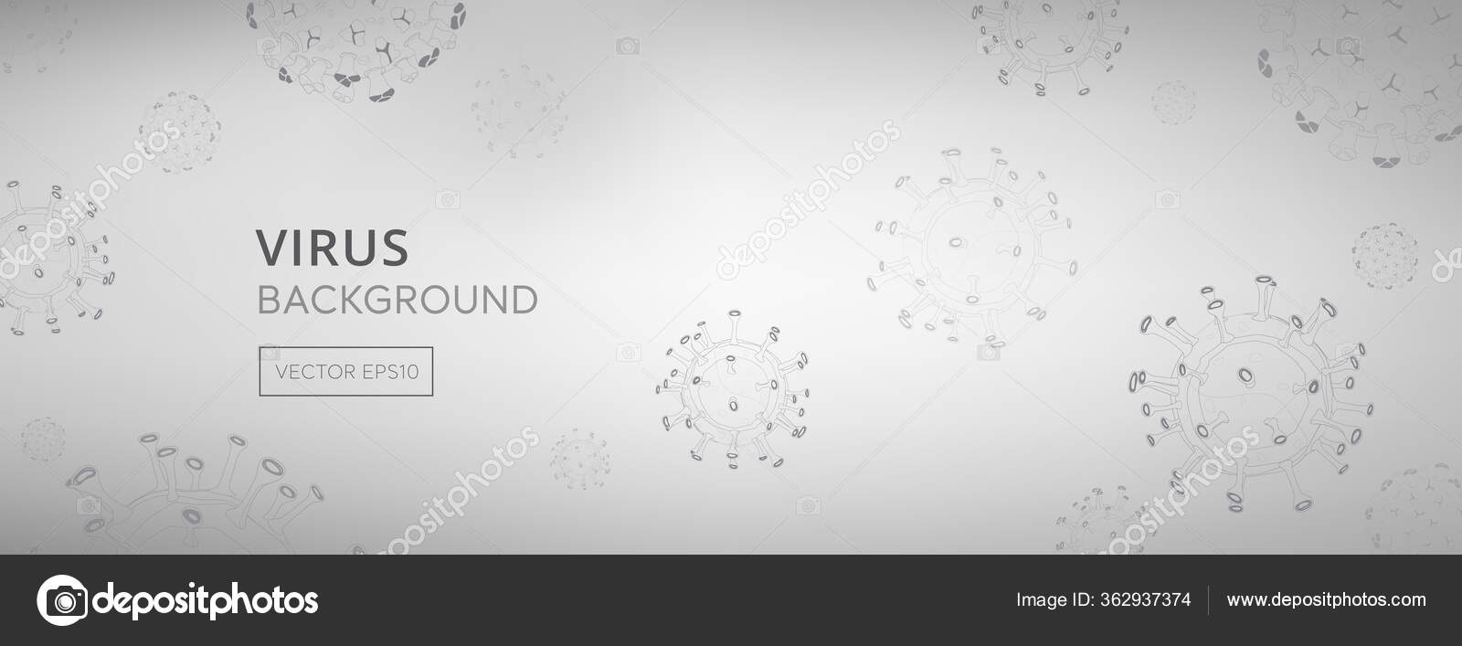 Virus Particle Outlines Light Gray Banner Background Space Text Stock ...