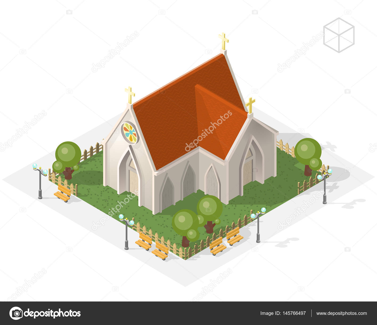Isometric Isolated Vector Church Stock Vector Image by ©davidcreacion ...