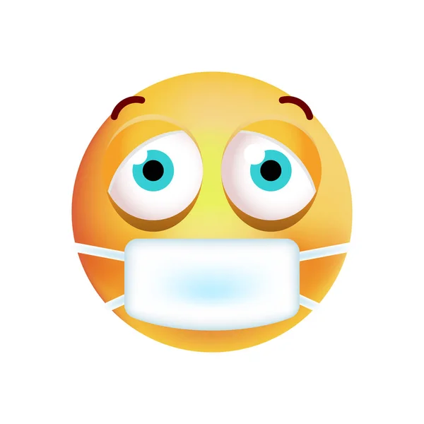 Cute Sick Emoticon Face Mask White Background Isolated Vector ...