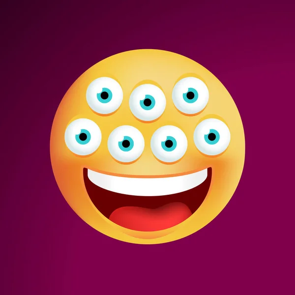 Cute Cyclops Emoticon on White Background. Isolated Vector Illustration ...