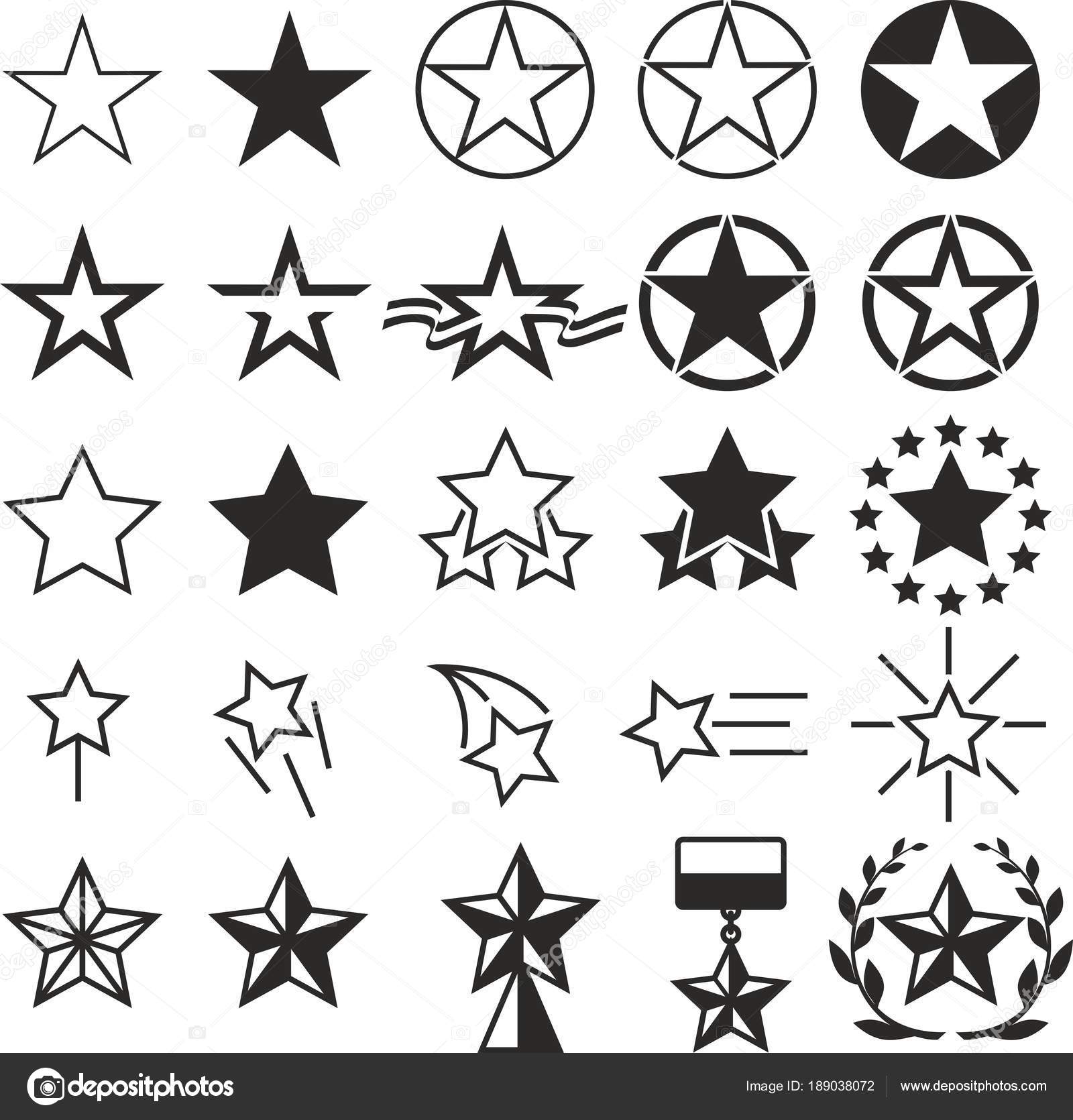 Stars line icon set Stock Vector by ©Virtis 189038072