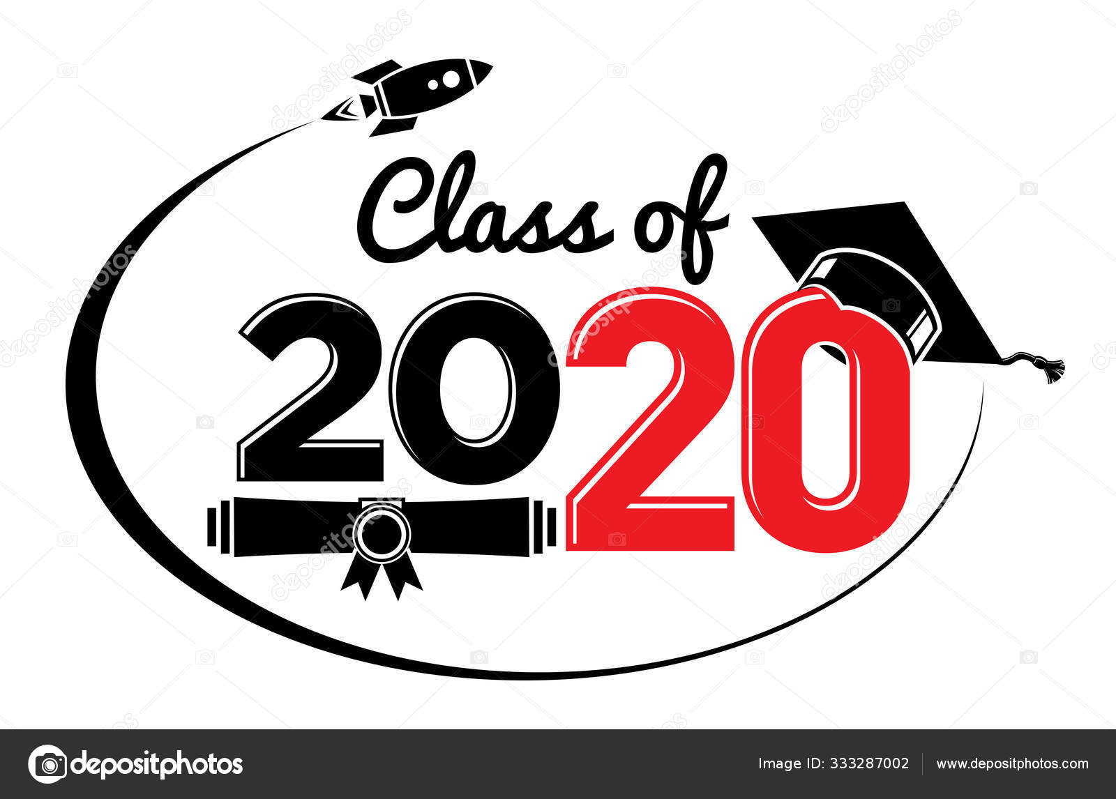 2020 congratulations graduates rocket — Stock Vector © Virtis #333287002