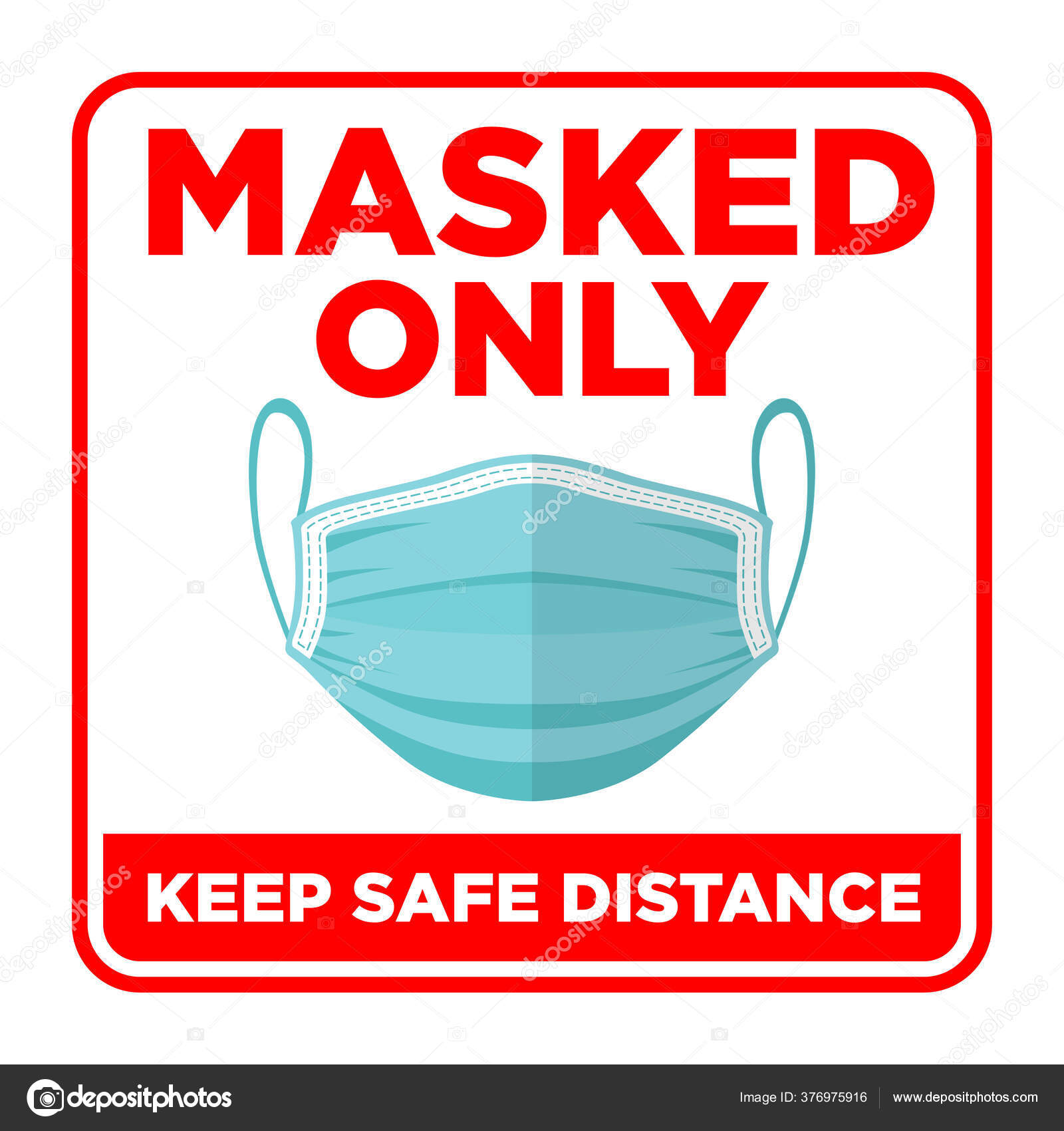 Warning Red Sign Front Door Obligatory Use Protective Face Mask Stock ...