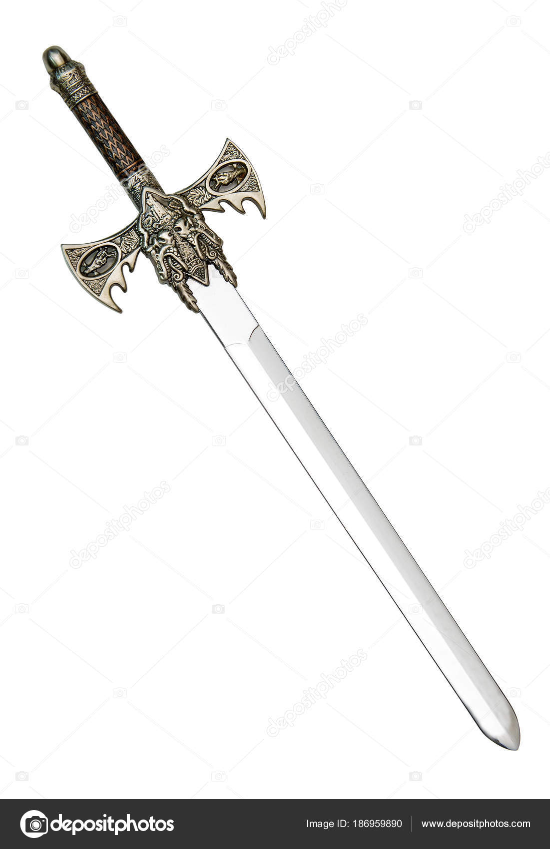 Medieval Sword Isolated White Background Stock Photo by ©gdvcom 186959890