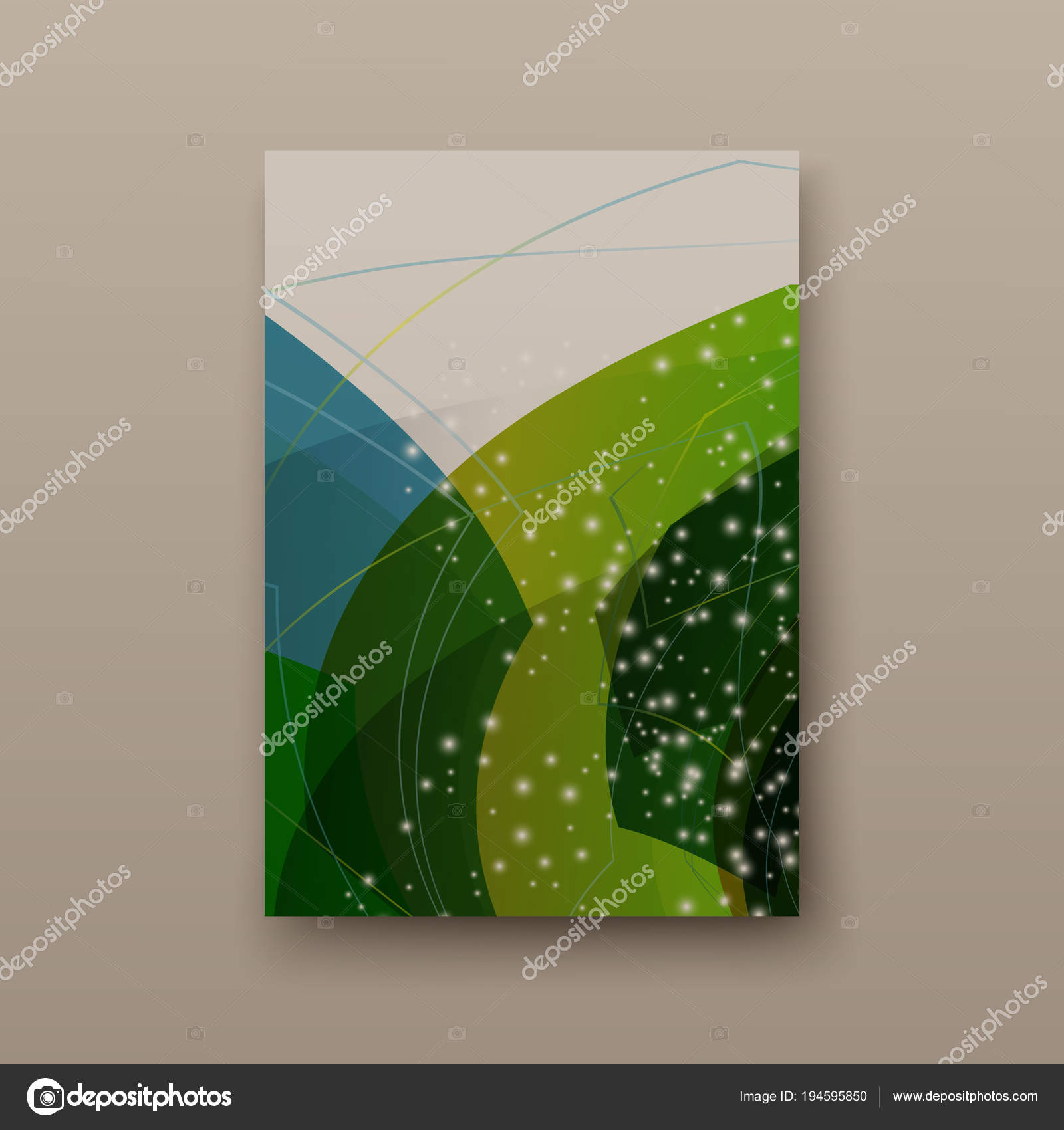 Leaflet cover presentation abstract geometric background, layout in A4 ...