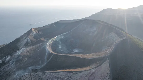 Aerial View Photo Flying Drone Amazing Grand Vulcano Crater Fumaroles ...