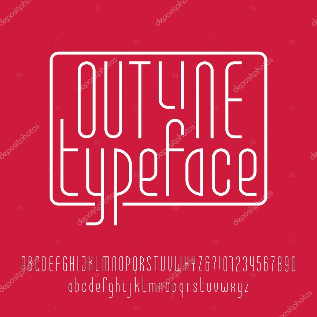 Outline typeface. Modern line alphabet. Stock Vector by ©Epifantsev ...