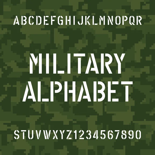 Military stencil alphabet font. Type letters and numbers on distressed ...