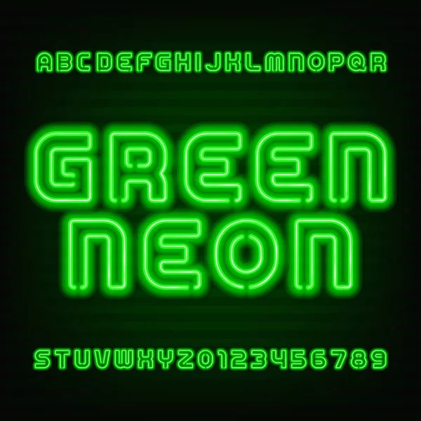 Green Neon Script Alphabet Font Neon Color Lowercase Uppercase Letters ...