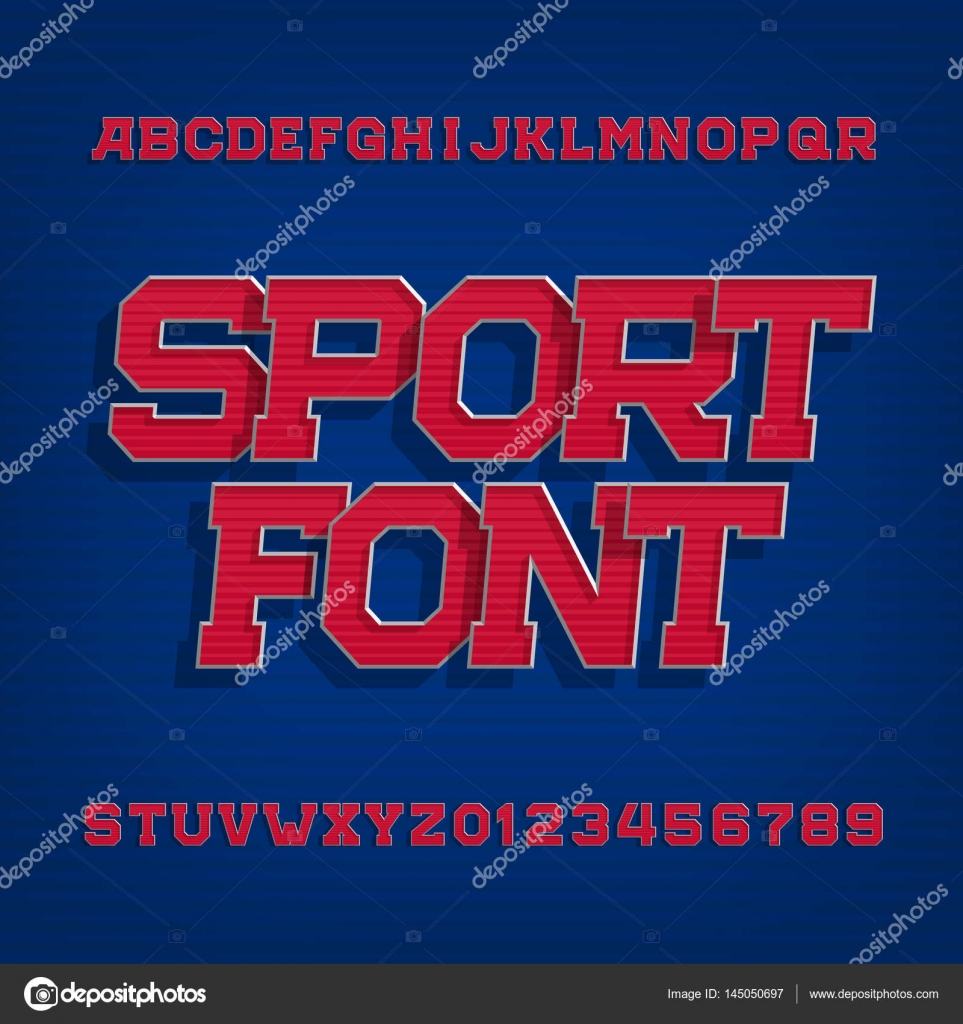 Deporte alfabeto vector fuente. Tipo de letra de estilo retro para ...