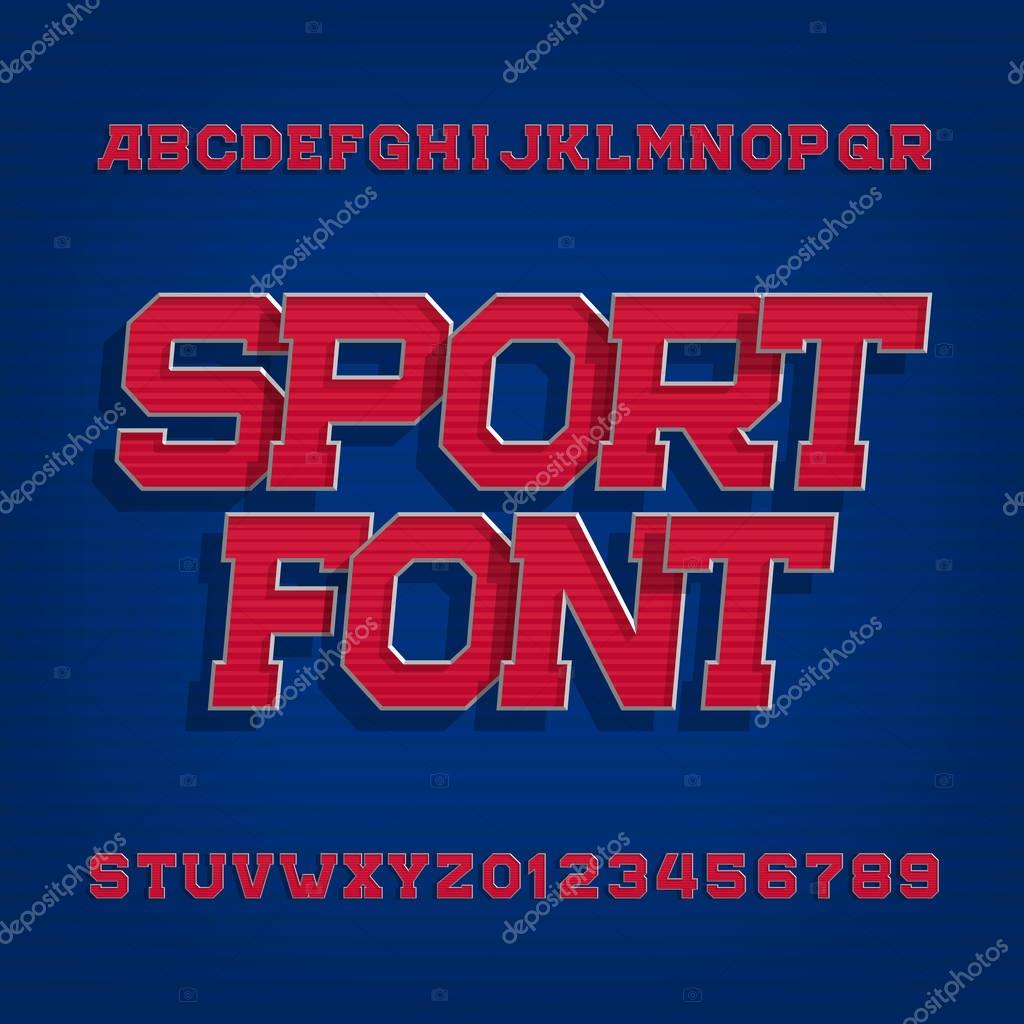 Deporte alfabeto vector fuente. Tipo de letra de estilo retro para ...