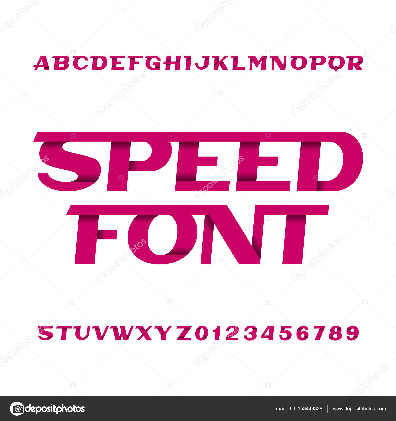 Speed alphabet font. Oblique type letters and numbers Stock Vector ...