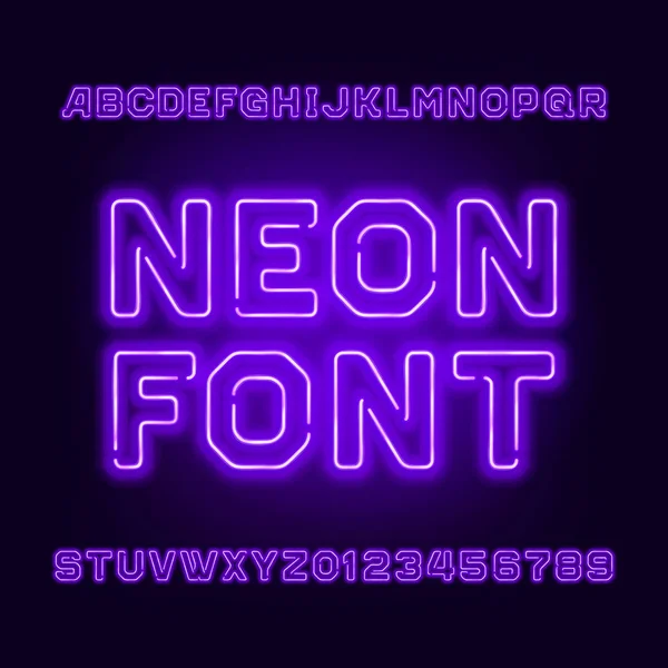 Blue neon tube alphabet font. Neon color bold letters and numbers ...