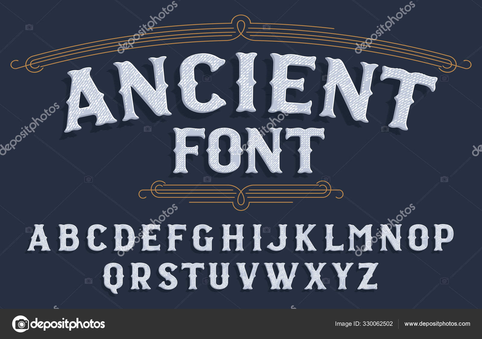 Ancient Alphabet Font Scratched Vintage Letters Vector Typeface Your ...