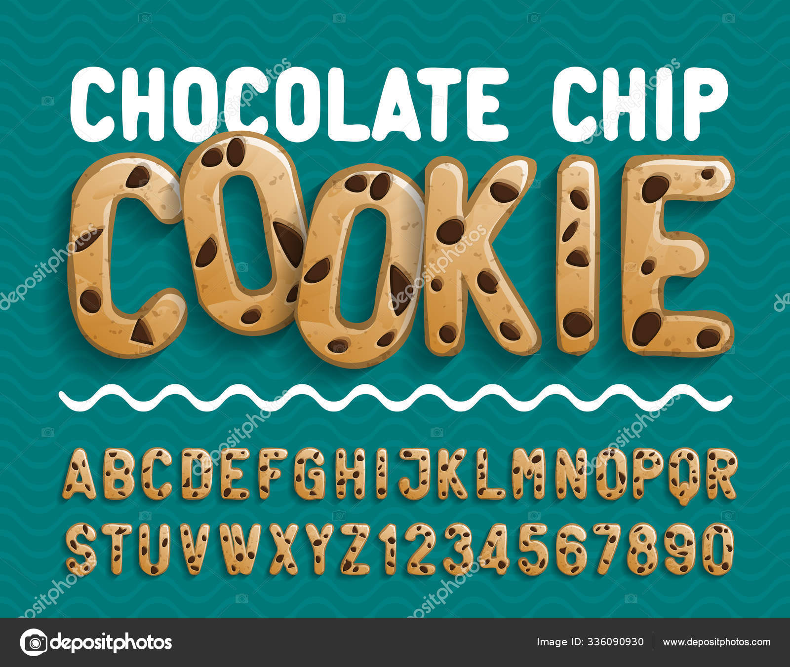 Chocolate Chip Cookie Alfabeto Fuente Caricatura Galletas Letras ...