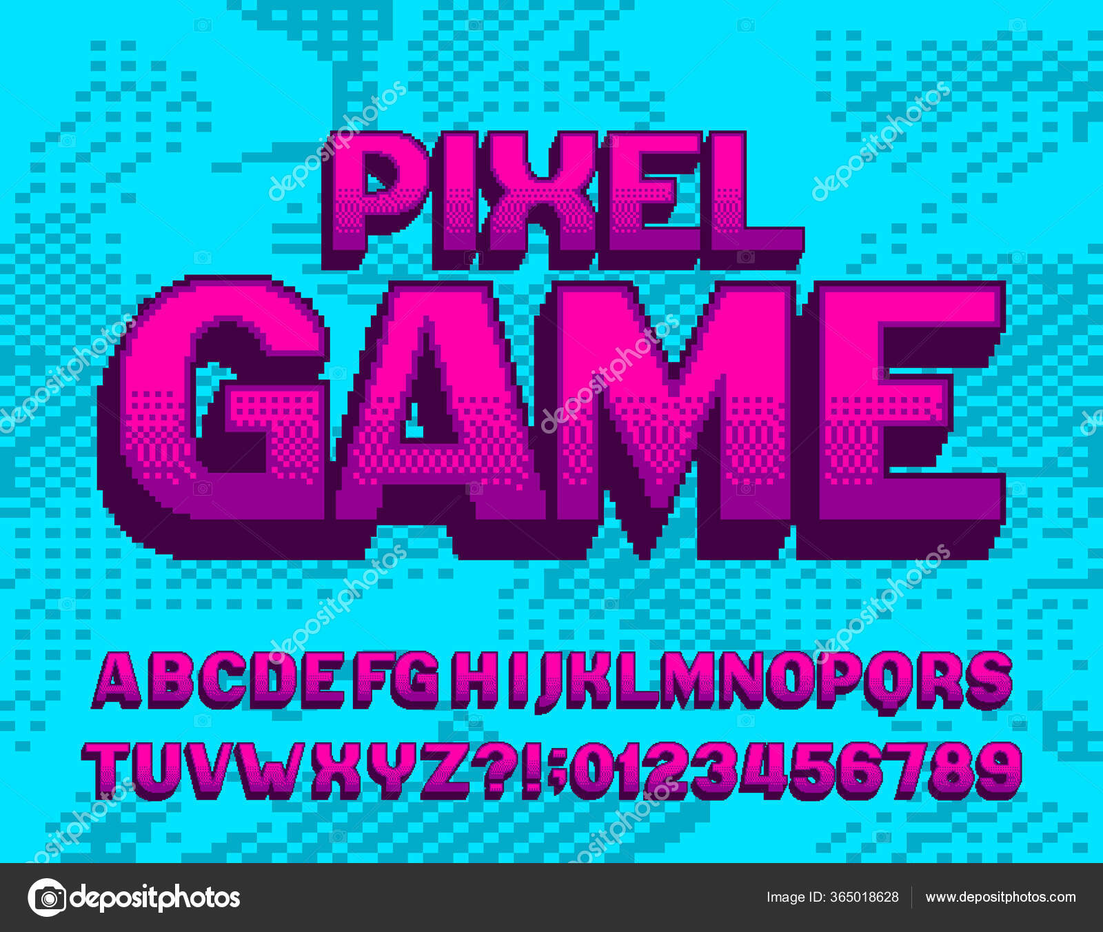Pixel Game Alphabet Font Digital Letters Numbers Pixel Background 80S ... Pixel Game Alphabet Font Digital Letters Numbers Pixel Background 80S ...