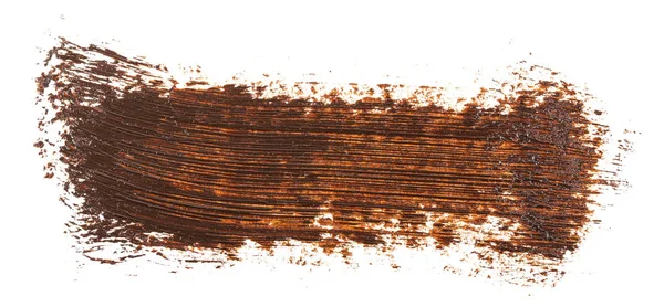 Smear of brown paint isolated on white background — Stock Photo ...