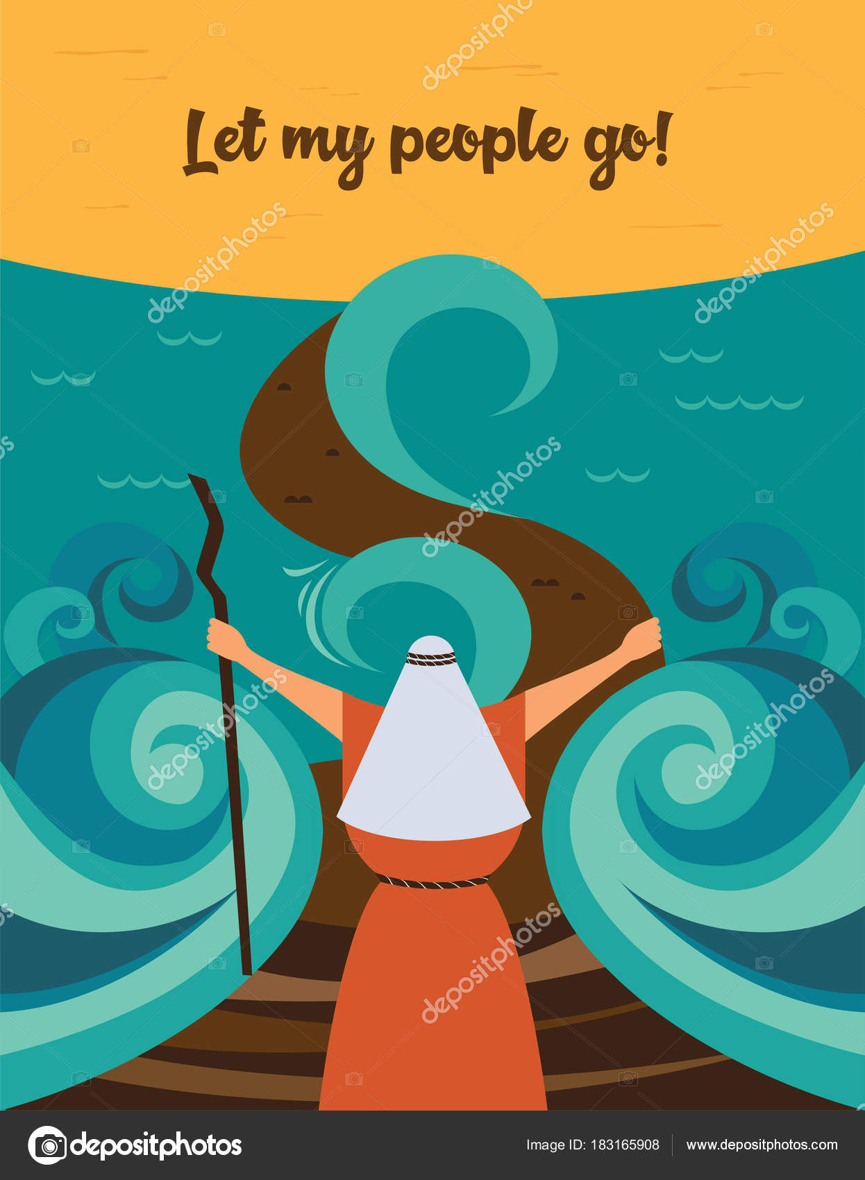 Moses splitting the red sea and ordering let my people go out of Egypt ...