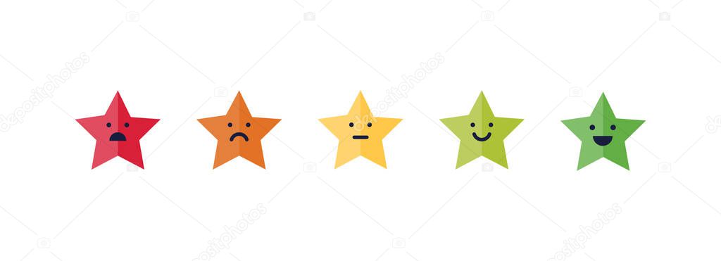 Set 5 star faces scale Stock Vector Image by ©ikuvshinov #201219960