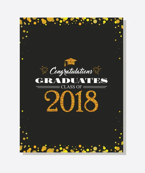 Graduation Class of 2018 greeting card and invitation template. Vector ...