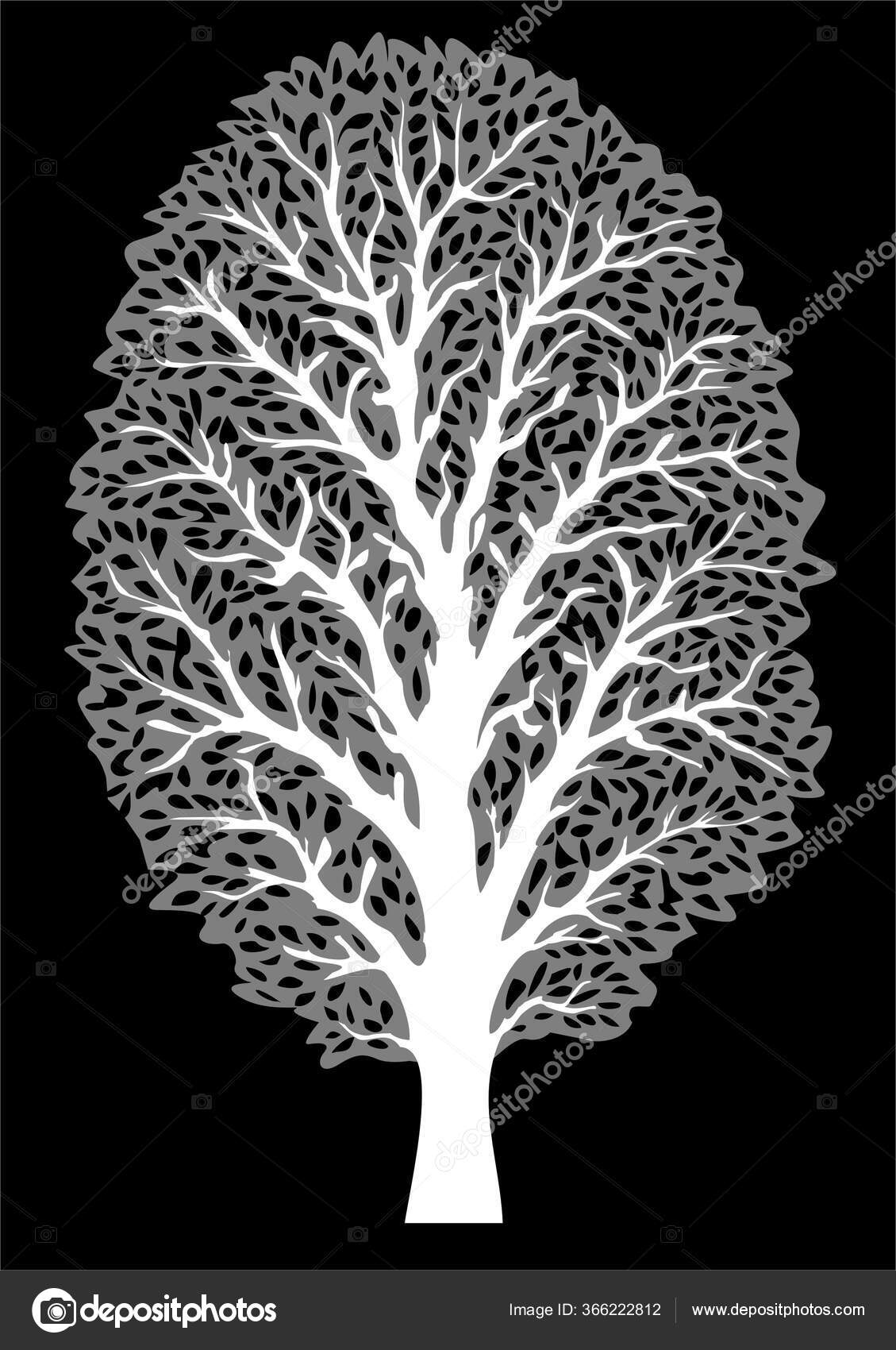 Tree Leaves Silhouette Illustration — Stock Photo © vabadov #366222812