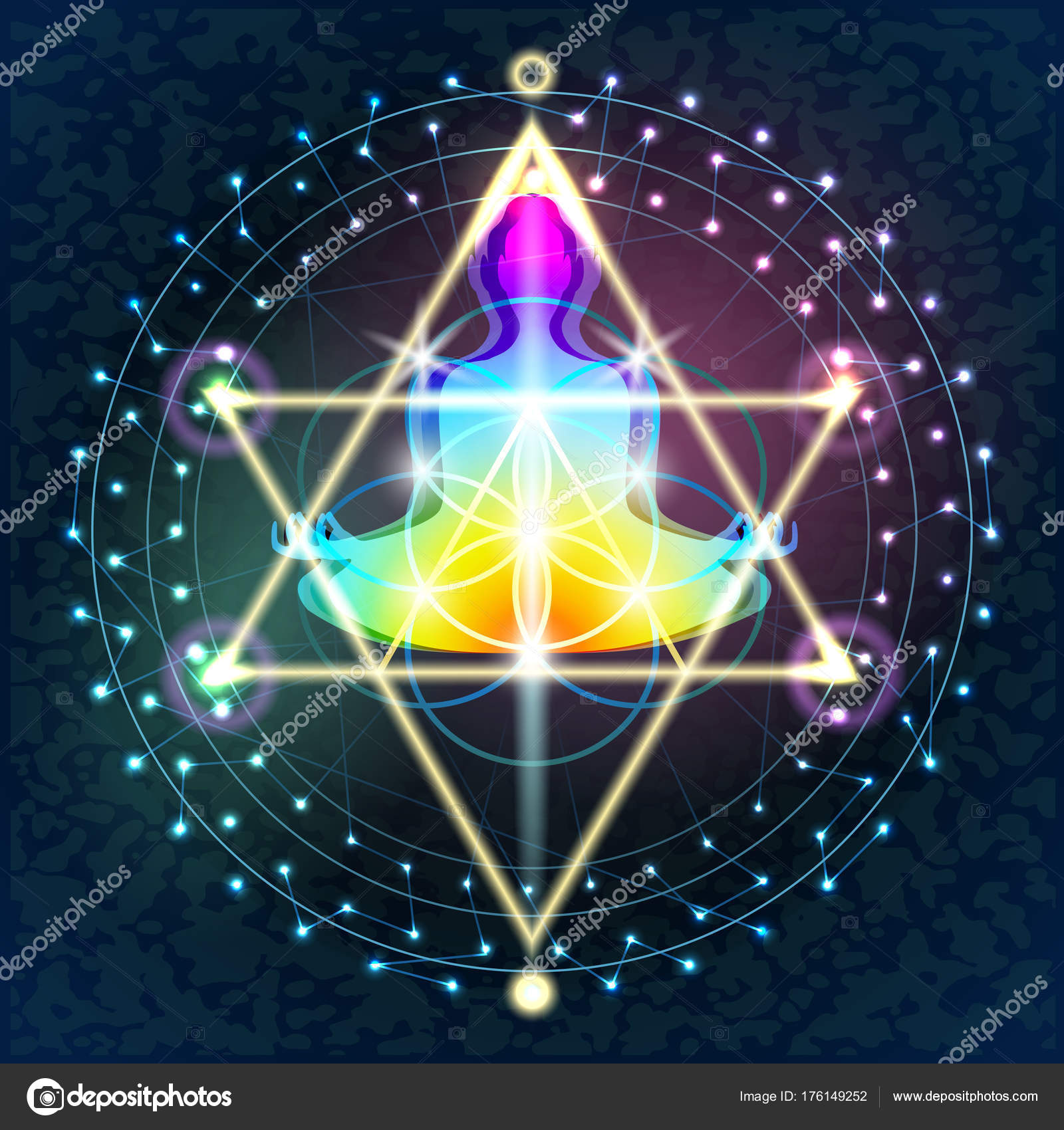 Sacred Geometry Buddha — Stock Vector © Sergey7777 #176149252