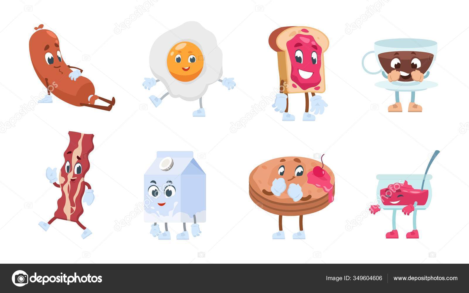 Funny Cartoon Food With Faces