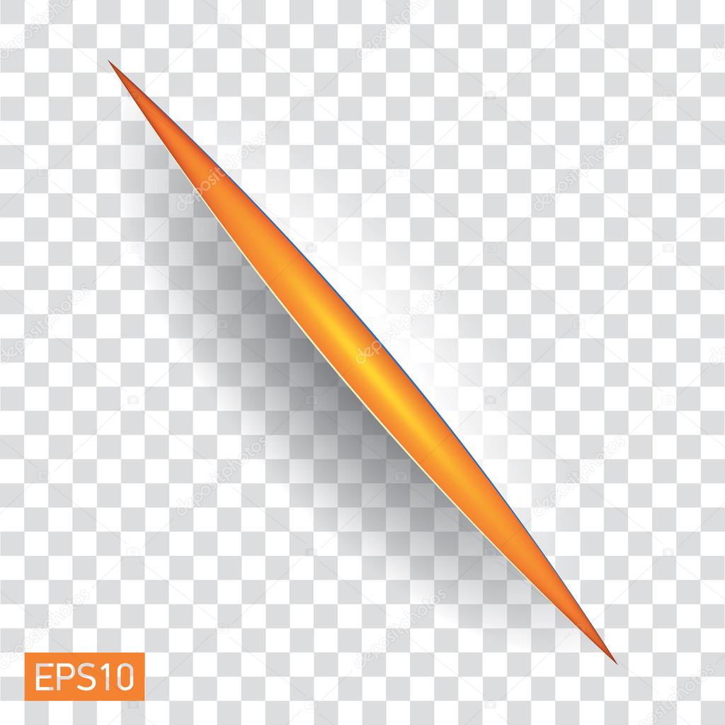 The cut on a transparent surface, inside a bright orange background ...