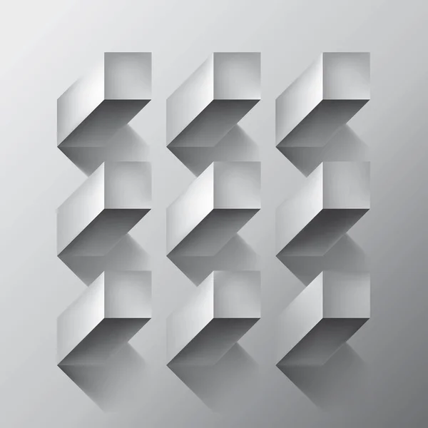 Volume realistic texture, cubes, gray 3d geometric pattern, design ...