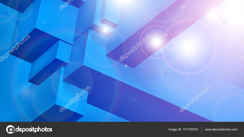 Volume geometric shape, 3d cubes, abstraction group object, light and ...