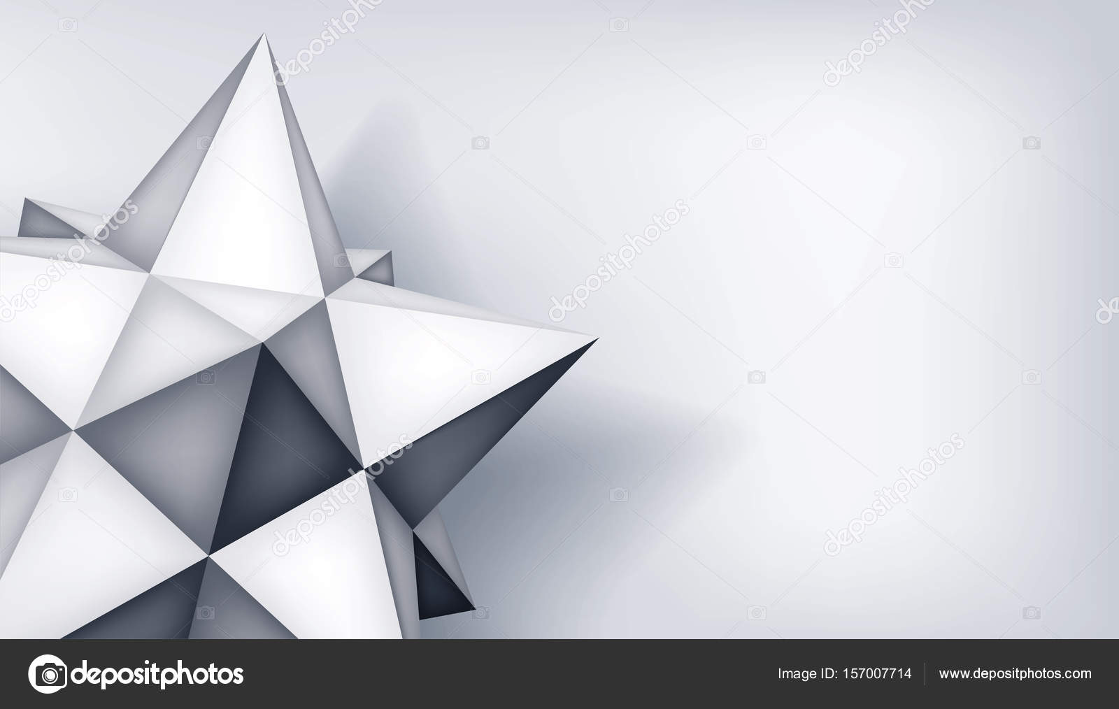 Volume vector polyhedron star. Triangle shape, 3d geometry object, mesh ...