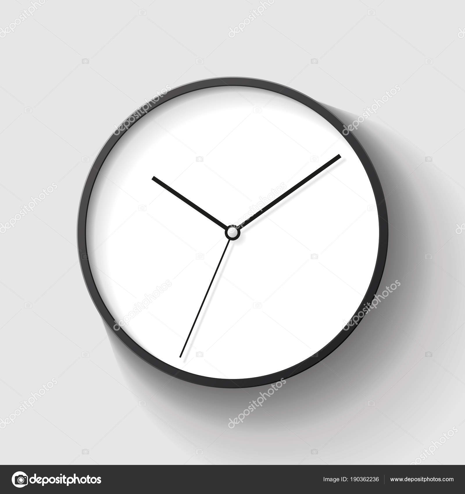 Simple Wall Clock Realistic Style Minimalistic Timer Gray Background ...