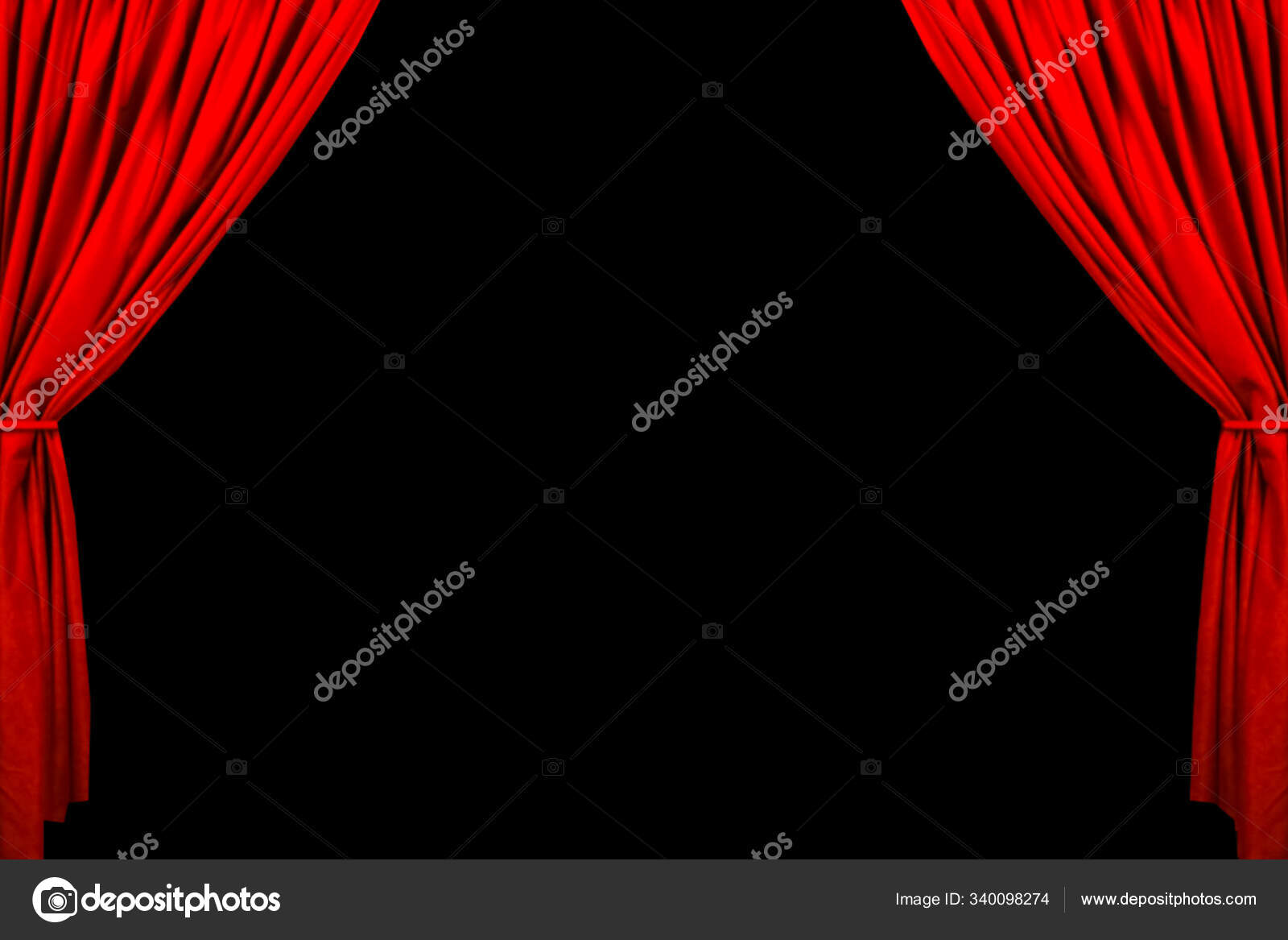 Theatre curtain and lighting on stage. Illustration of the curta ...