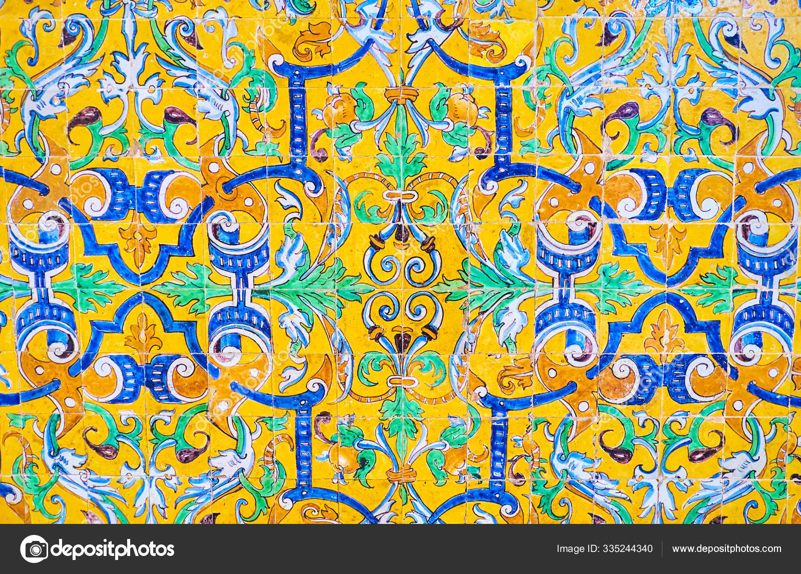 The traditional Mudejar style glazed tiles in Alcazar Palace in Stock ...