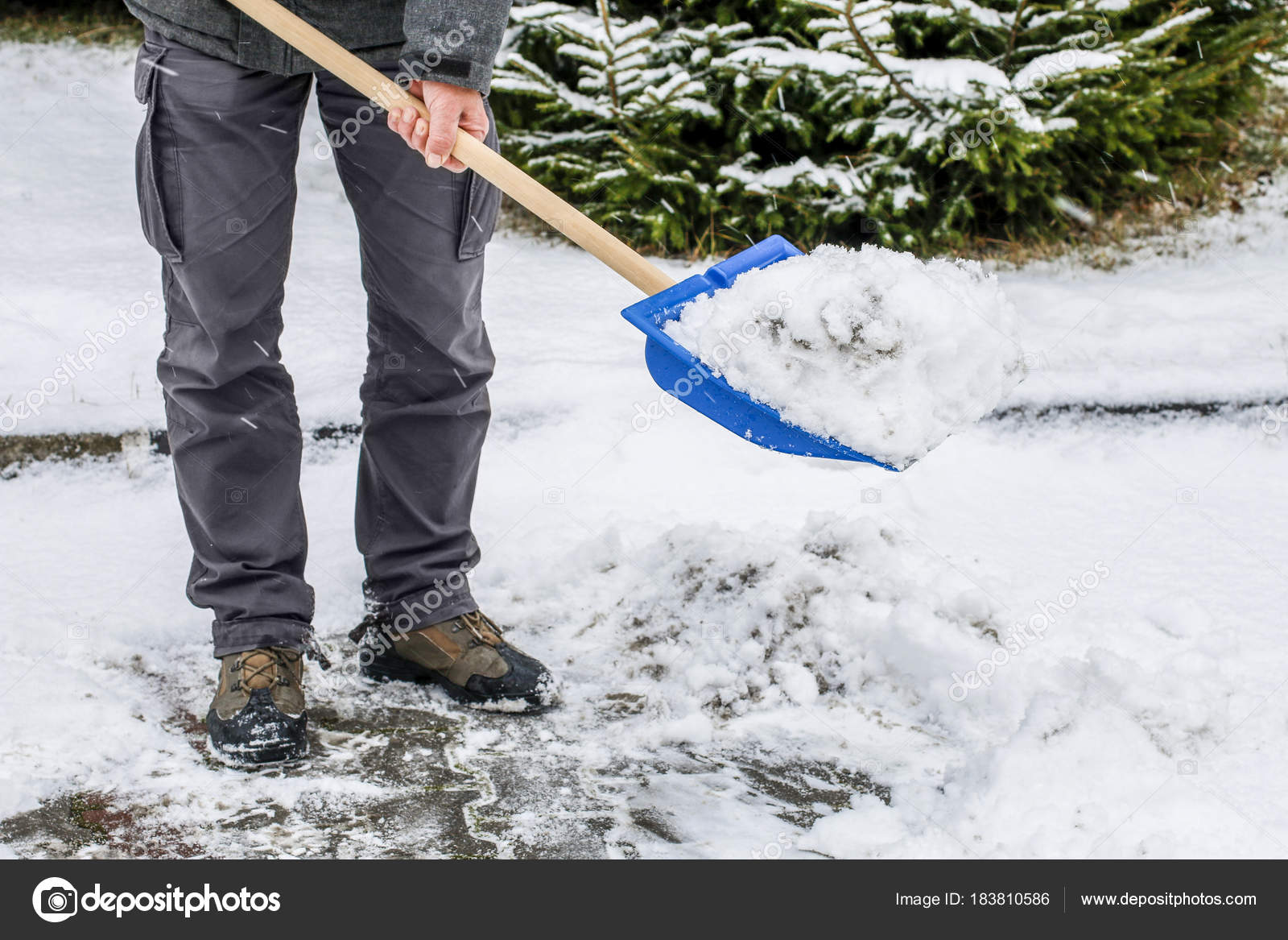 Man removing snow from the sidewalk after snowstorm Stock Photo by ... Man removing snow from the sidewalk after snowstorm Stock Photo by ...