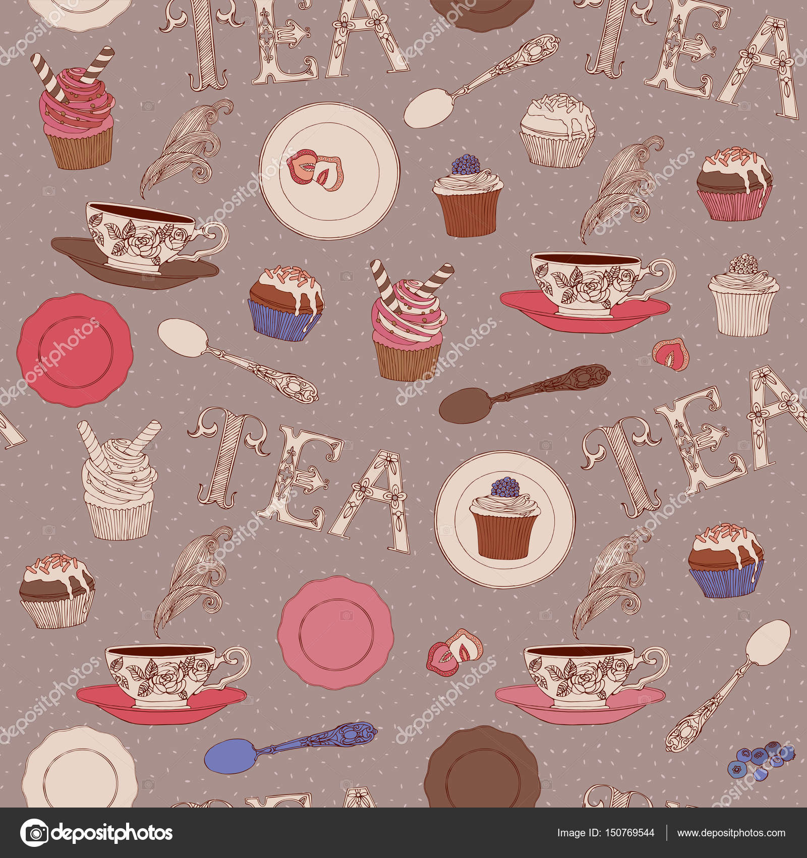 Tea and sweets in vector Stock Vector by ©zolsssa 150769544