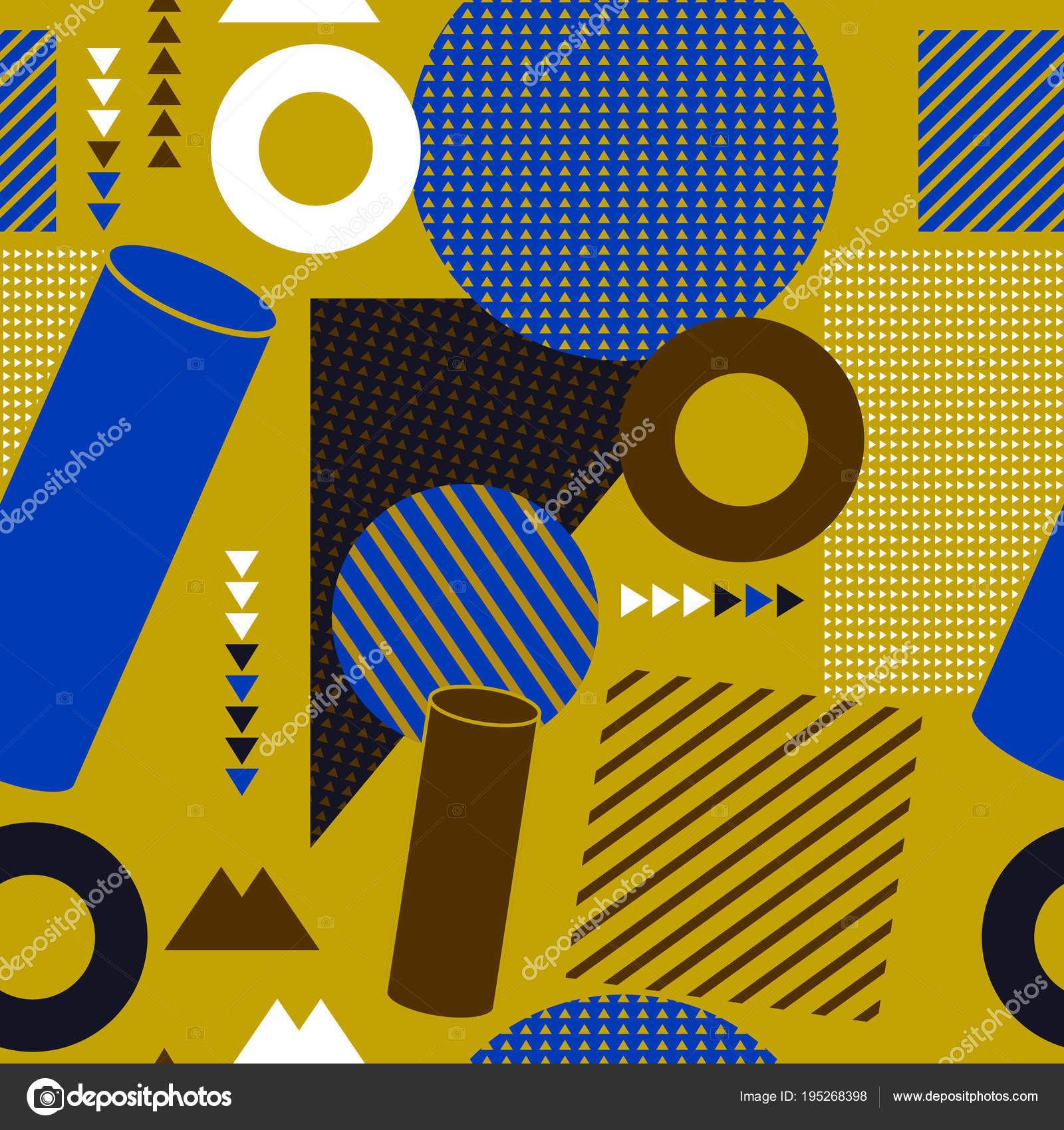 Yellow retro background, geometric pattern design. Stock Vector Image ...