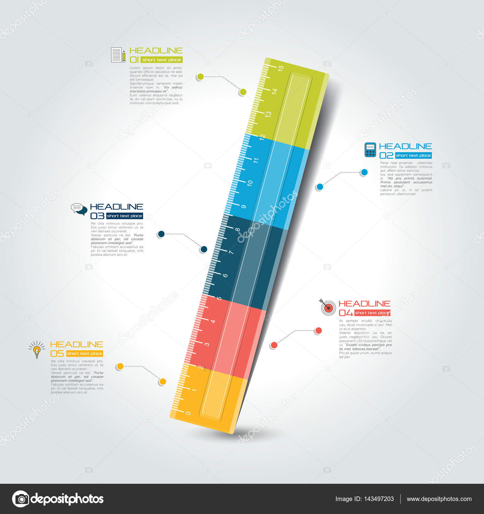 Ruler infographic template, chart, diagram. Vector. Stock Vector by ...