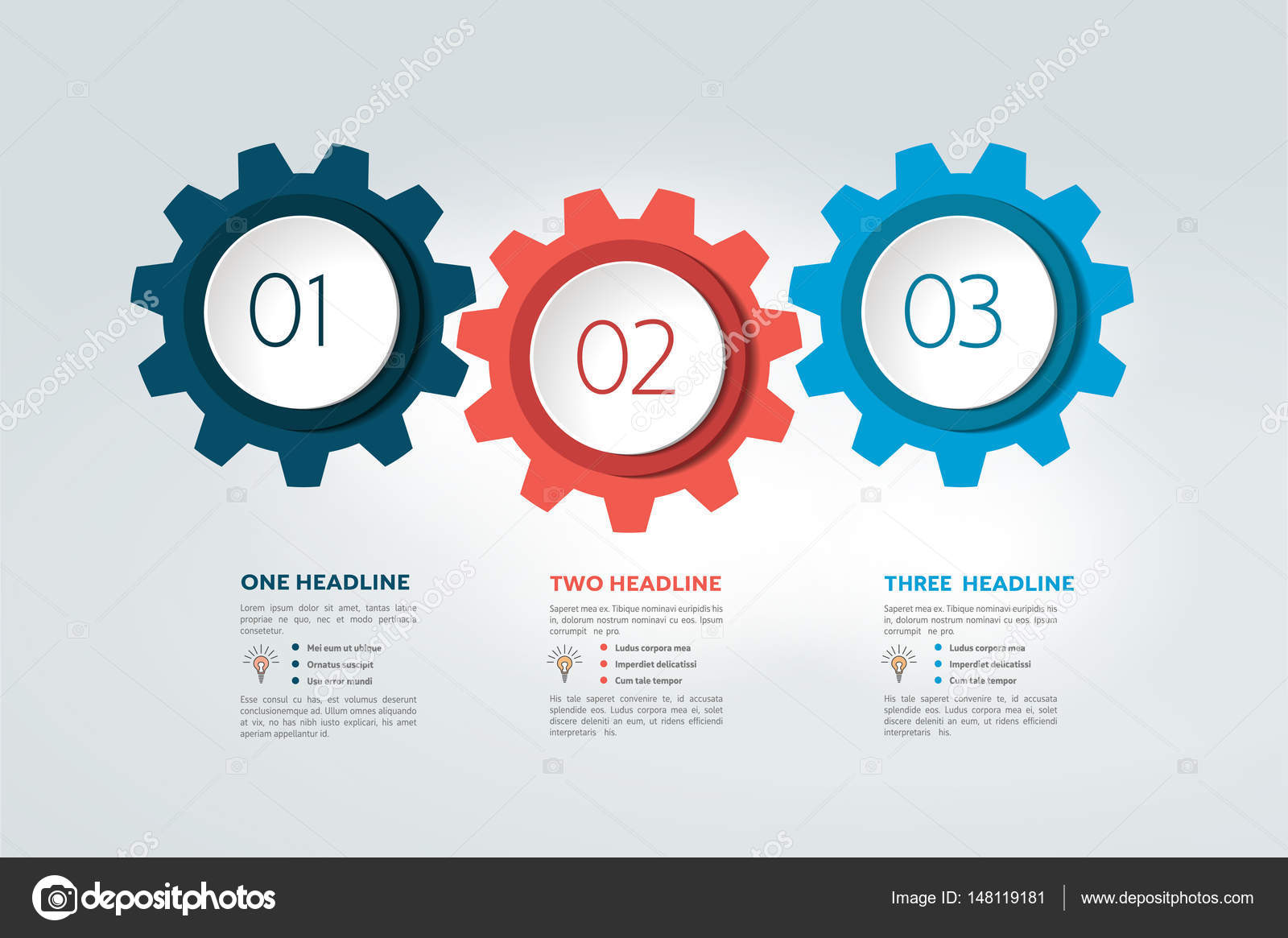 Three elements chart, scheme, diagram. Infographic template. Stock ...