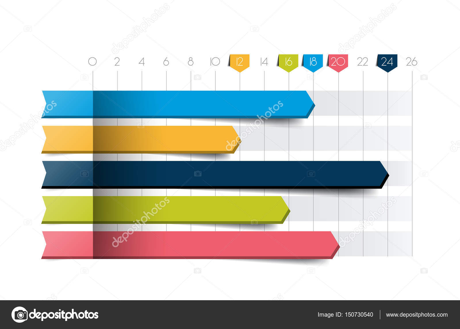 Flat chart, graph. Blue color. Infographics business elements. Stock ...