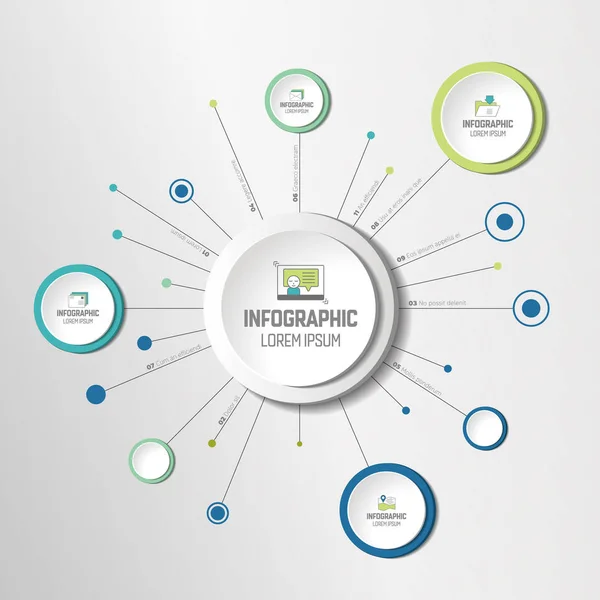 Cirkel Infografisk Skabelon Rundt Netdiagram Graf Præsentation Diagram ...