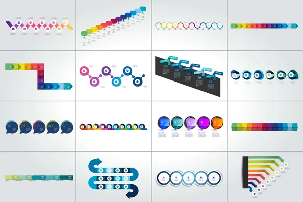 Mega Set Various Flowcharts Schemes Diagrams Simply Color Editable ...