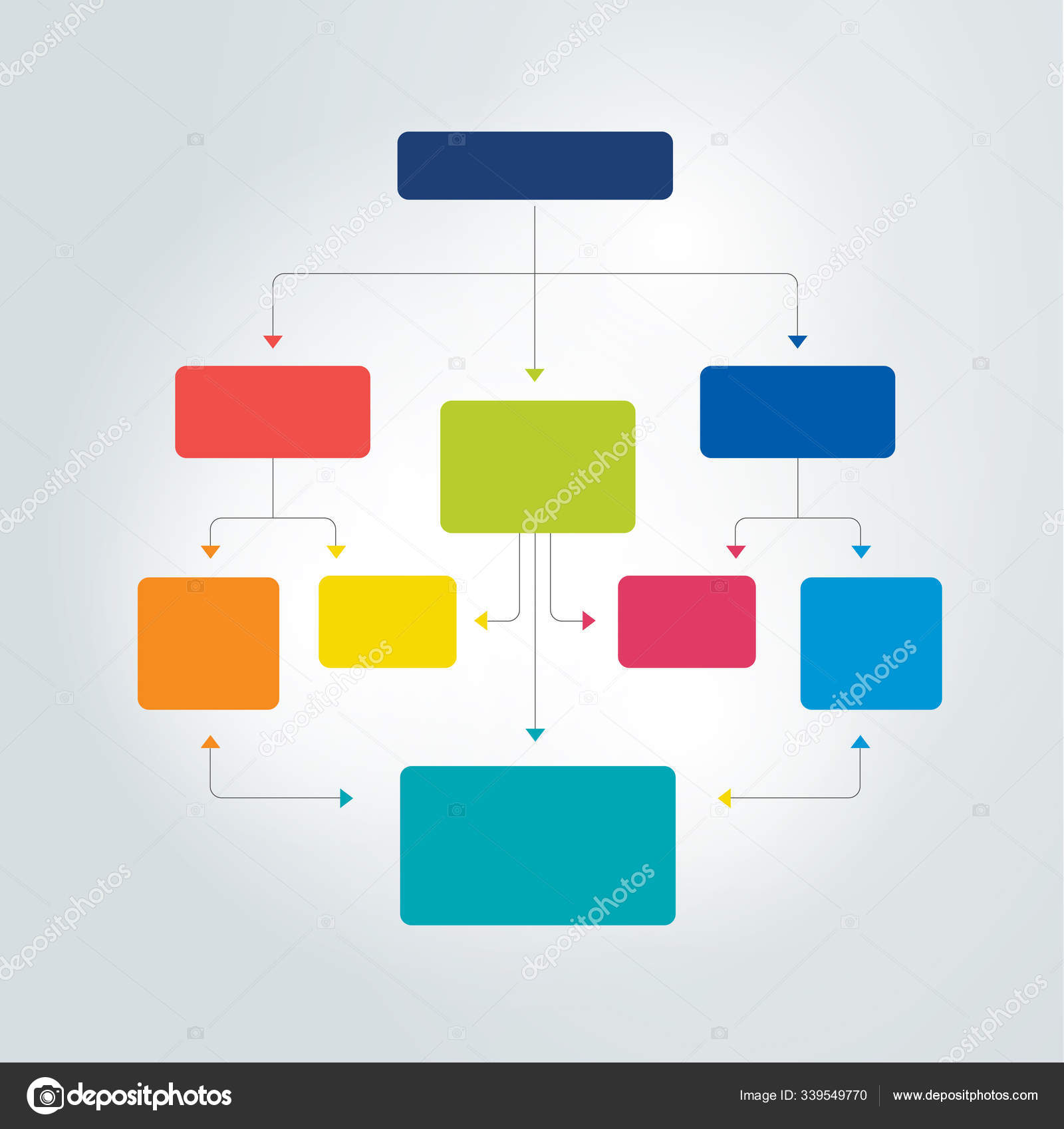 Infographics Flowchart Colored Shadows Scheme Stock Vector by ©Kubko ...