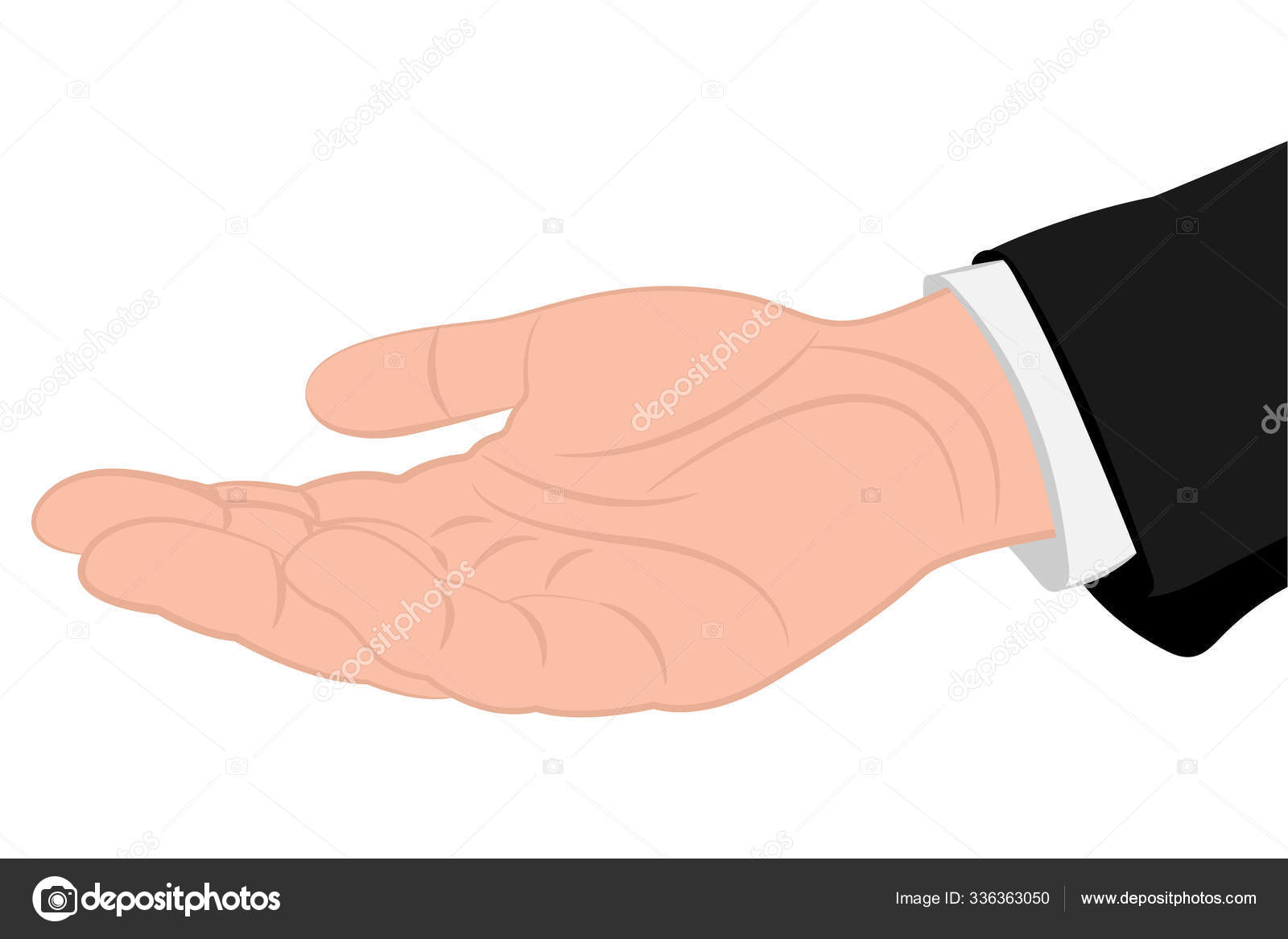 Outstretched hand palm up Stock Vector by ©zloyel #336363050